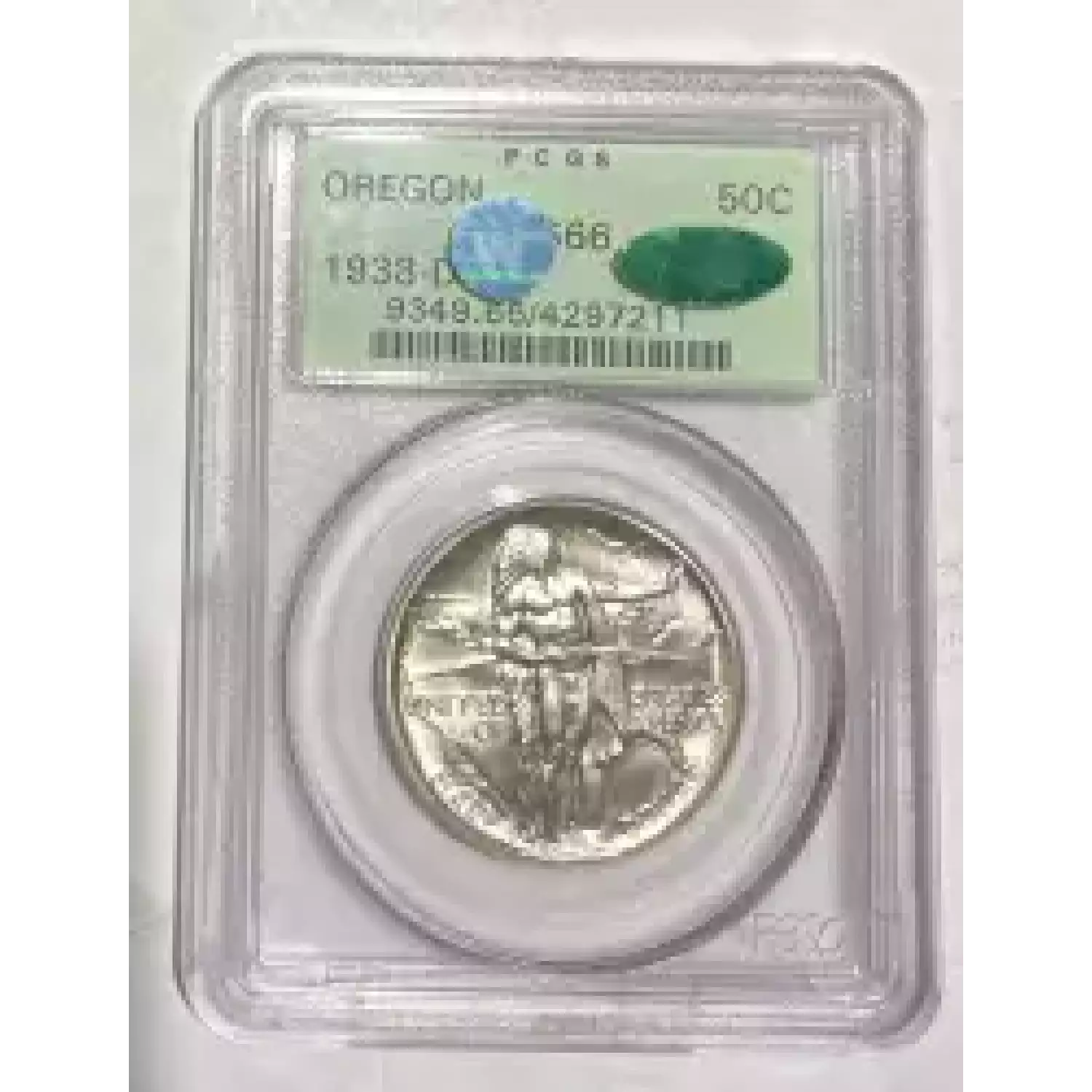 1938-D Classic Commemorative Oregon Trail Memorial PCGS MS-66 Oregon CAC, Sight White - Bob Paul ...