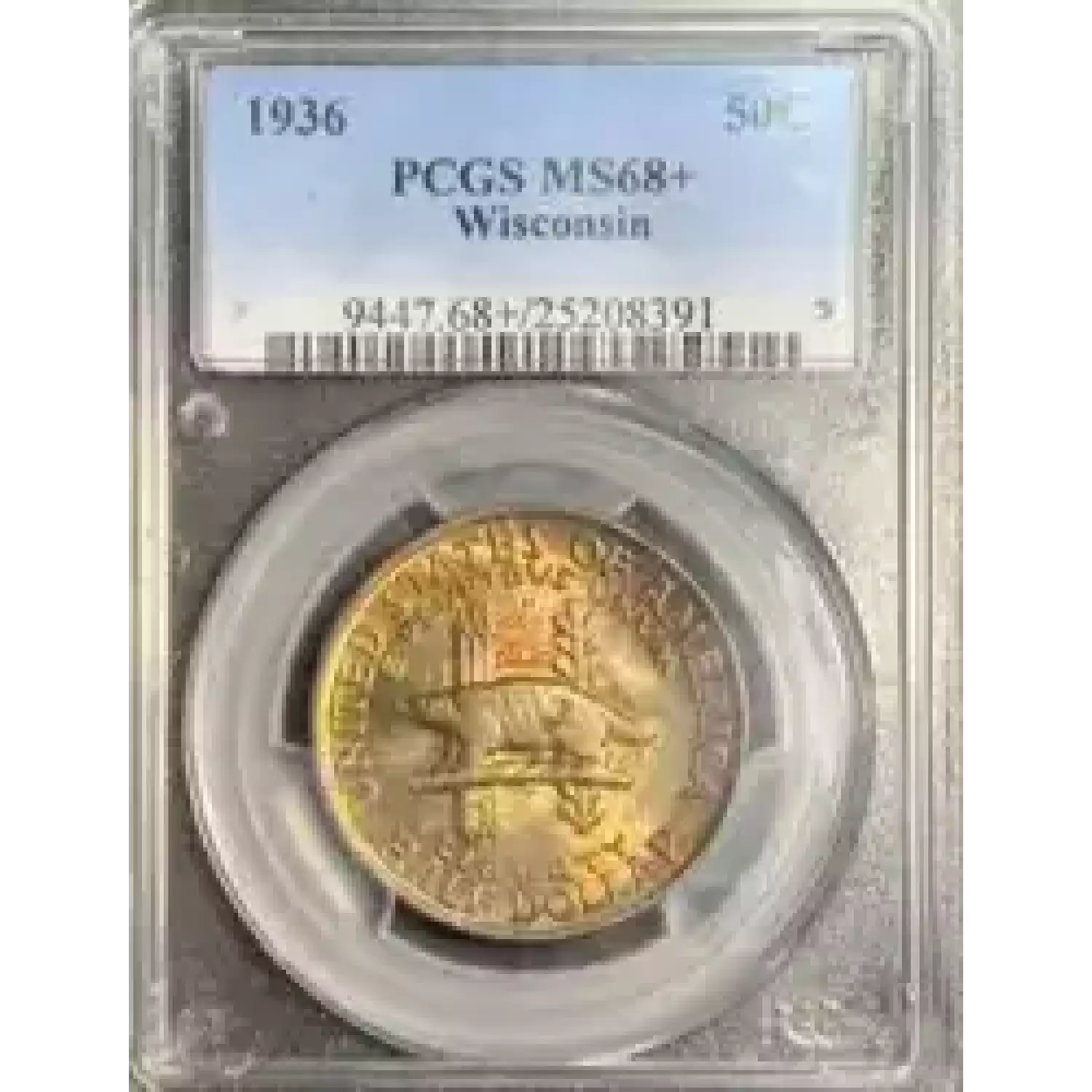 1936 Classic Commemorative Wisconsin Territorial Centennial PCGS MS-68 ...