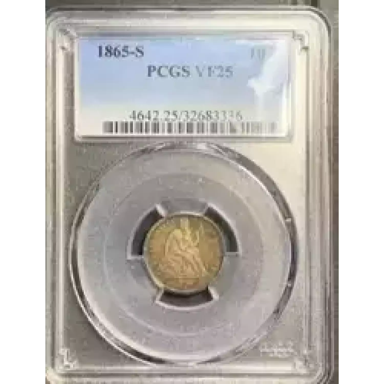 1865-S Liberty Seated Dime PCGS VF-25 - Bob Paul Rare Coins