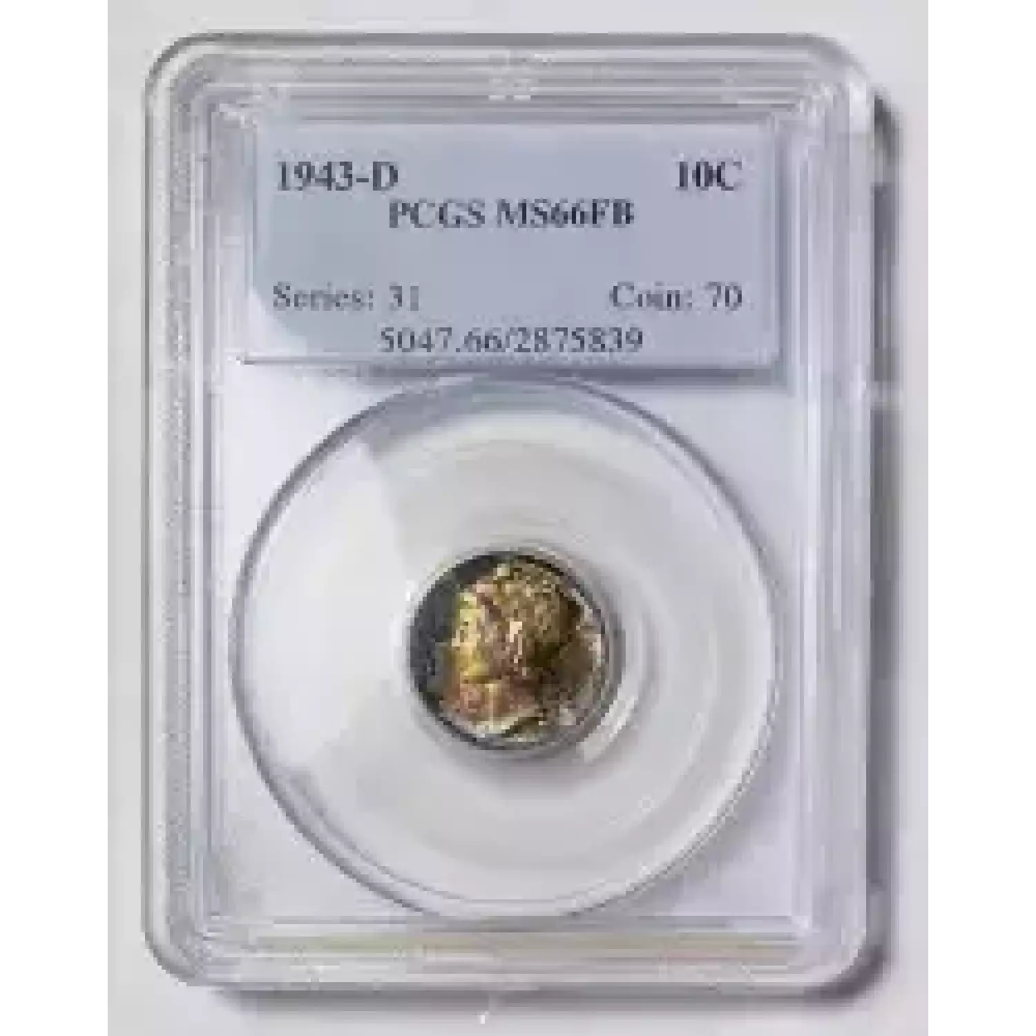 1943-D Mercury Dime PCGS MS-66 FB CAC - Bob Paul Rare Coins