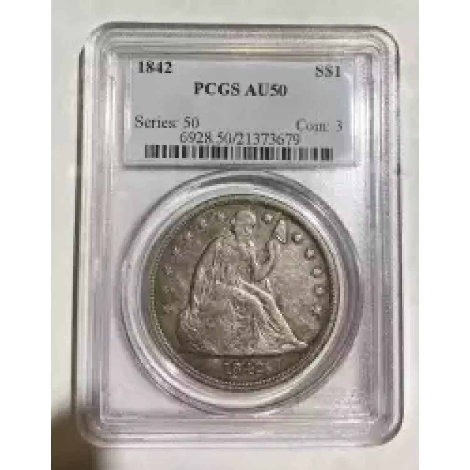 1842 Liberty Seated Silver Dollars PCGS AU-50 - Bob Paul Rare Coins