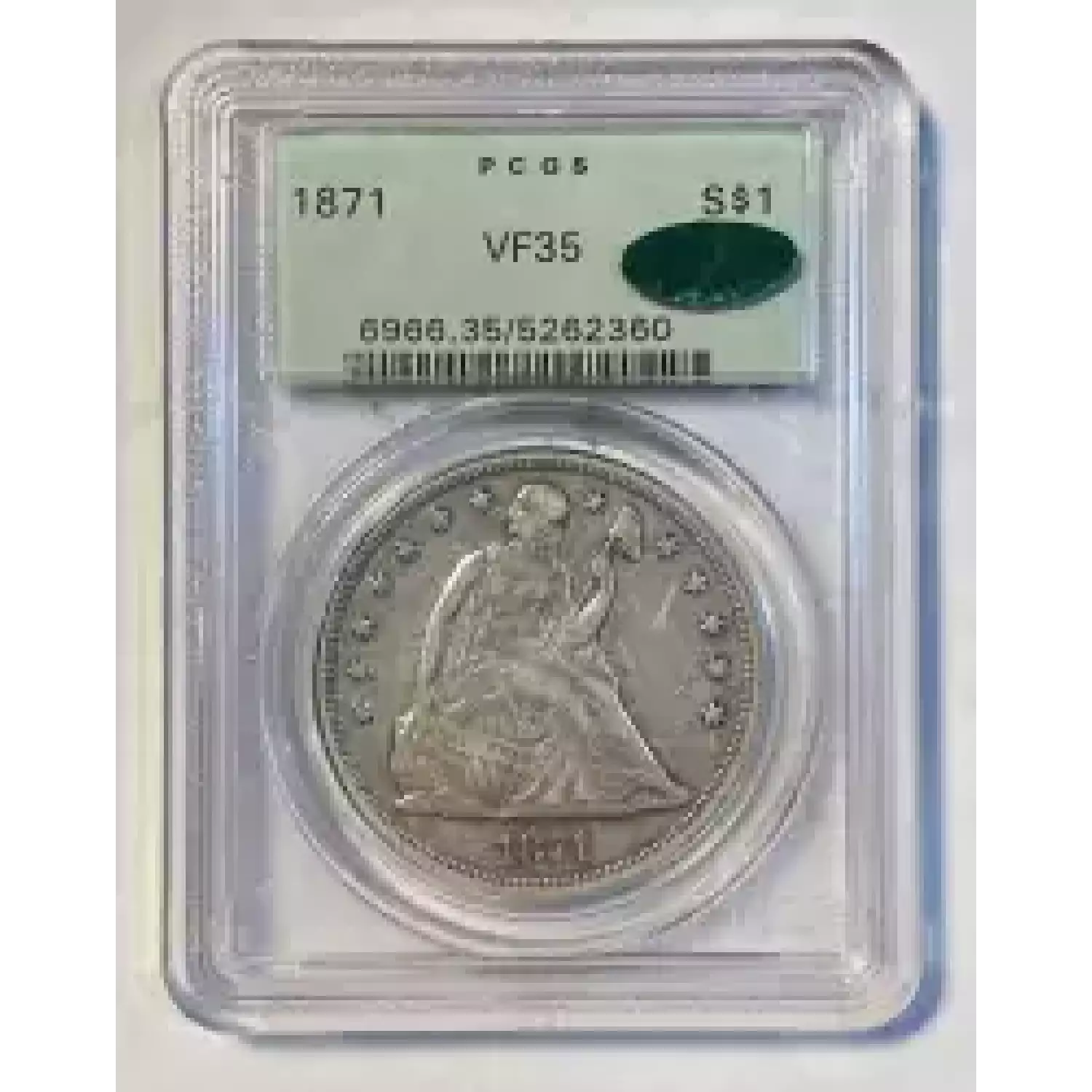 1871 Liberty Seated Silver Dollars PCGS VF-35 CAC - Bob Paul Rare Coins