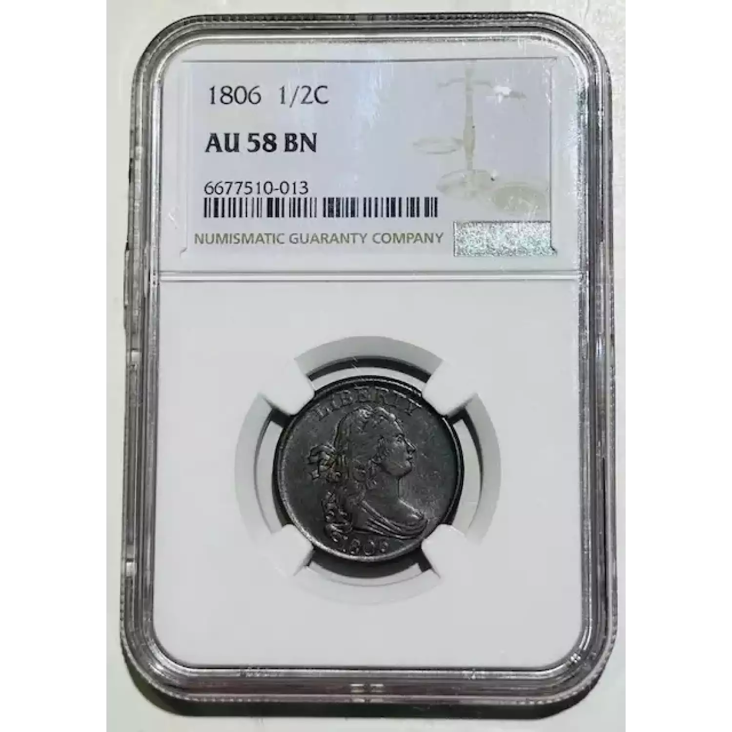 1806 Half Cents Draped Bust 1800 - 08 Copper NGC AU-58 BN - Bob Paul ...