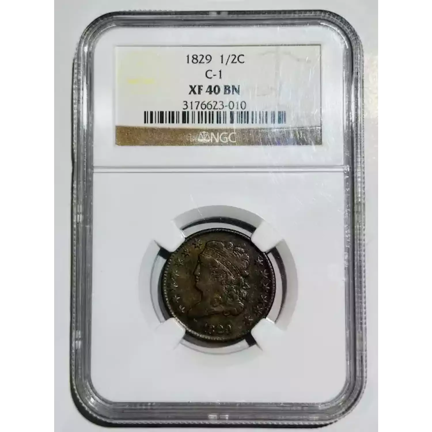 1829 Half Cent Classic Head NGC XF-40 BN C-1 - Bob Paul Rare Coins