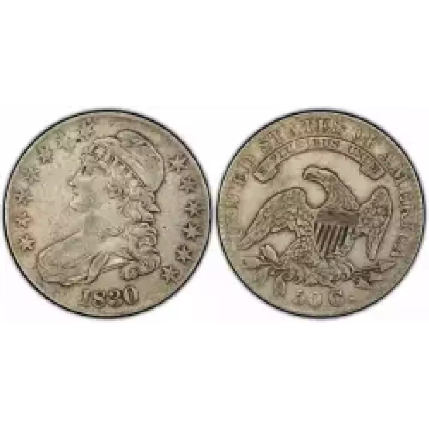 1830 Capped Bust Half Dollars PCGS XF-40 Large 0 Overton 120 CAC - Bob ...