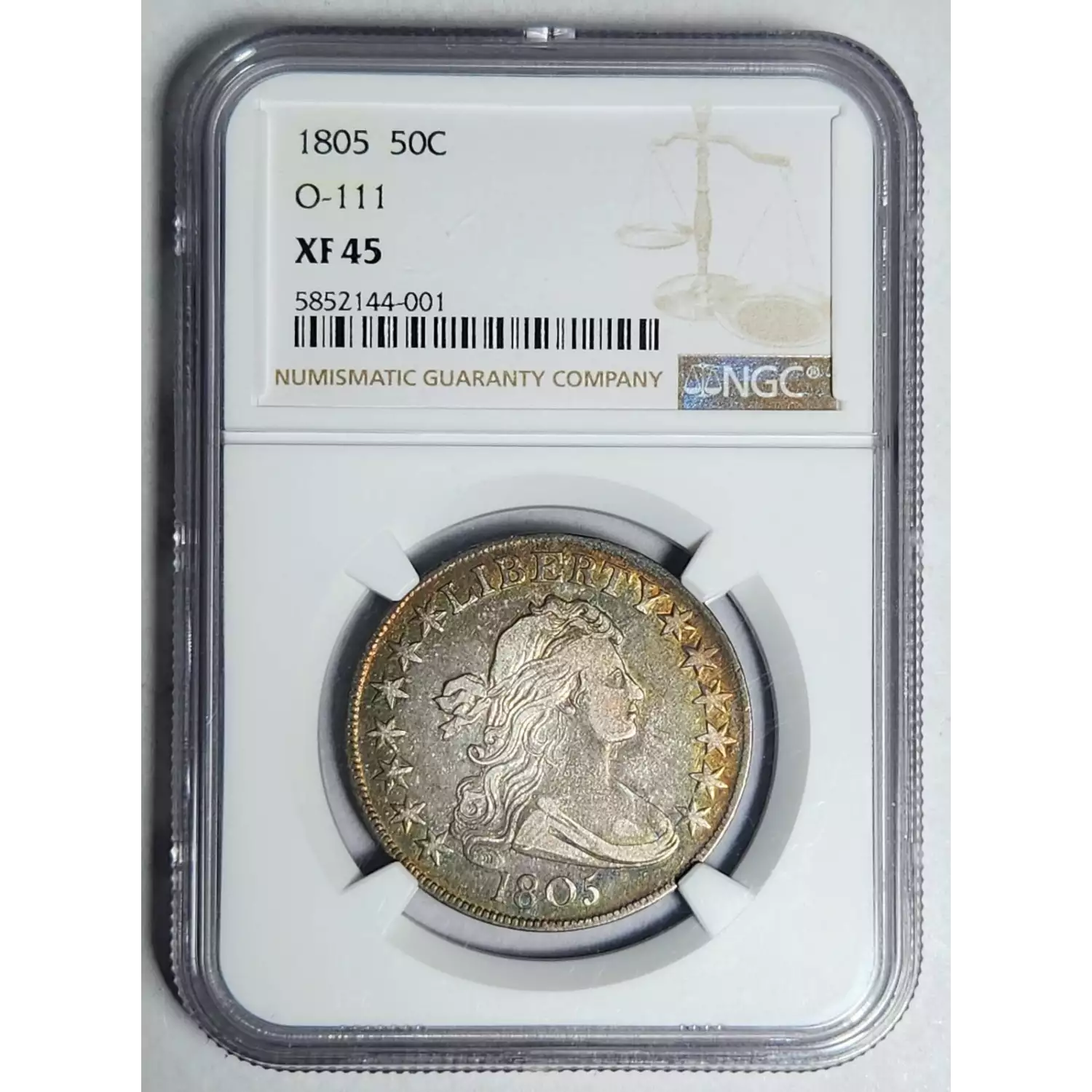 1805 Half Dollars Draped Bust NGC XF-45 O-111 - PRETTY TONING - Bob Paul Rare Coins