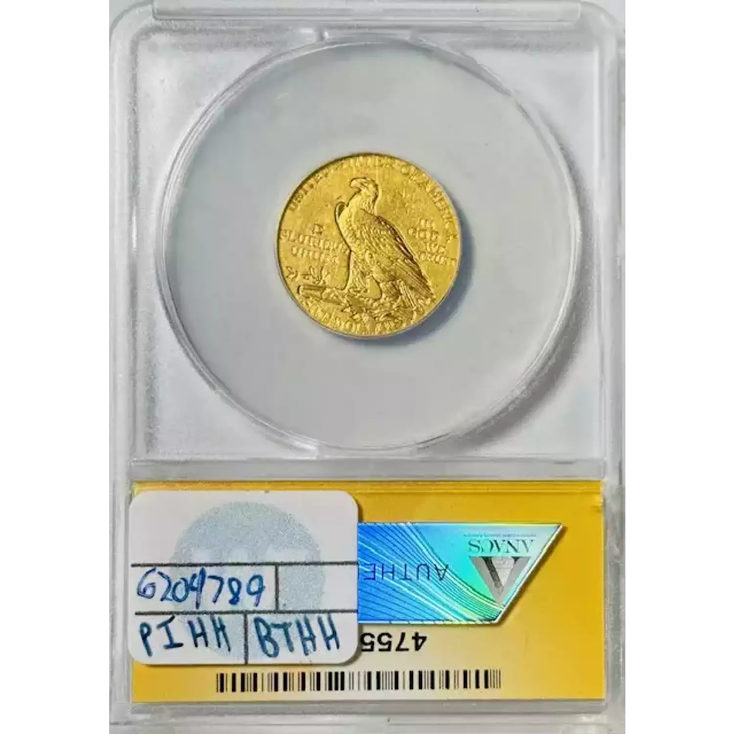 1911-D Gold Half Eagles $5 Indian Head ANACS AU-53 - Bob Paul Rare Coins