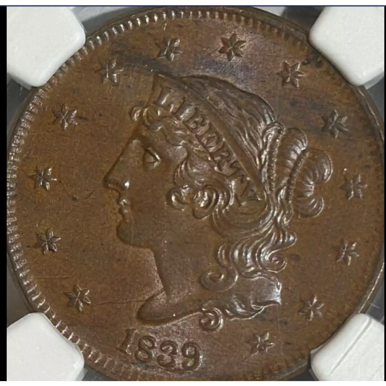 1839 NGC MS-64 BN BOOBY HEAD Large Cents Coronet Head CAC - Bob Paul Rare Coins
