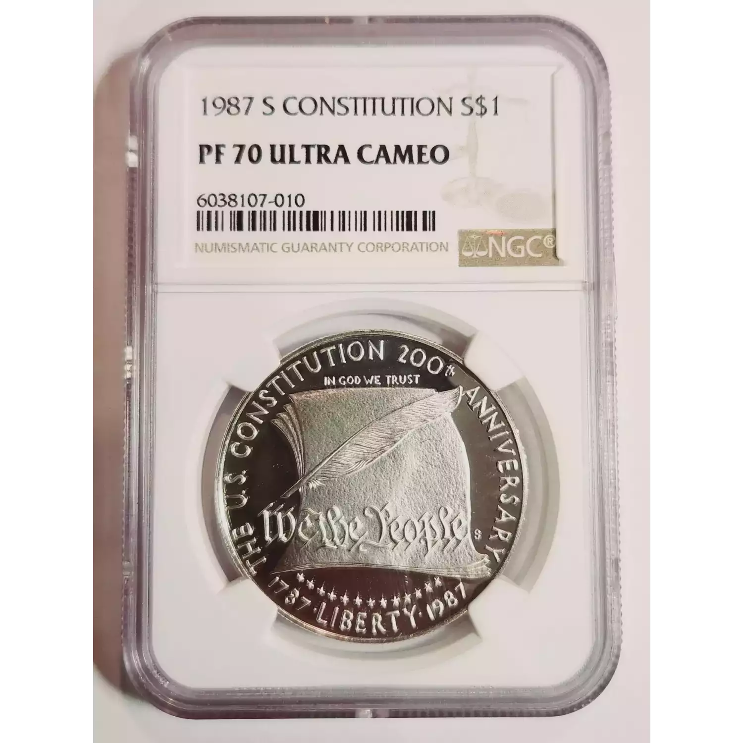 1987-S Modern Commemorative U.S. Constitution Bicentennial NGC PF-70 ...