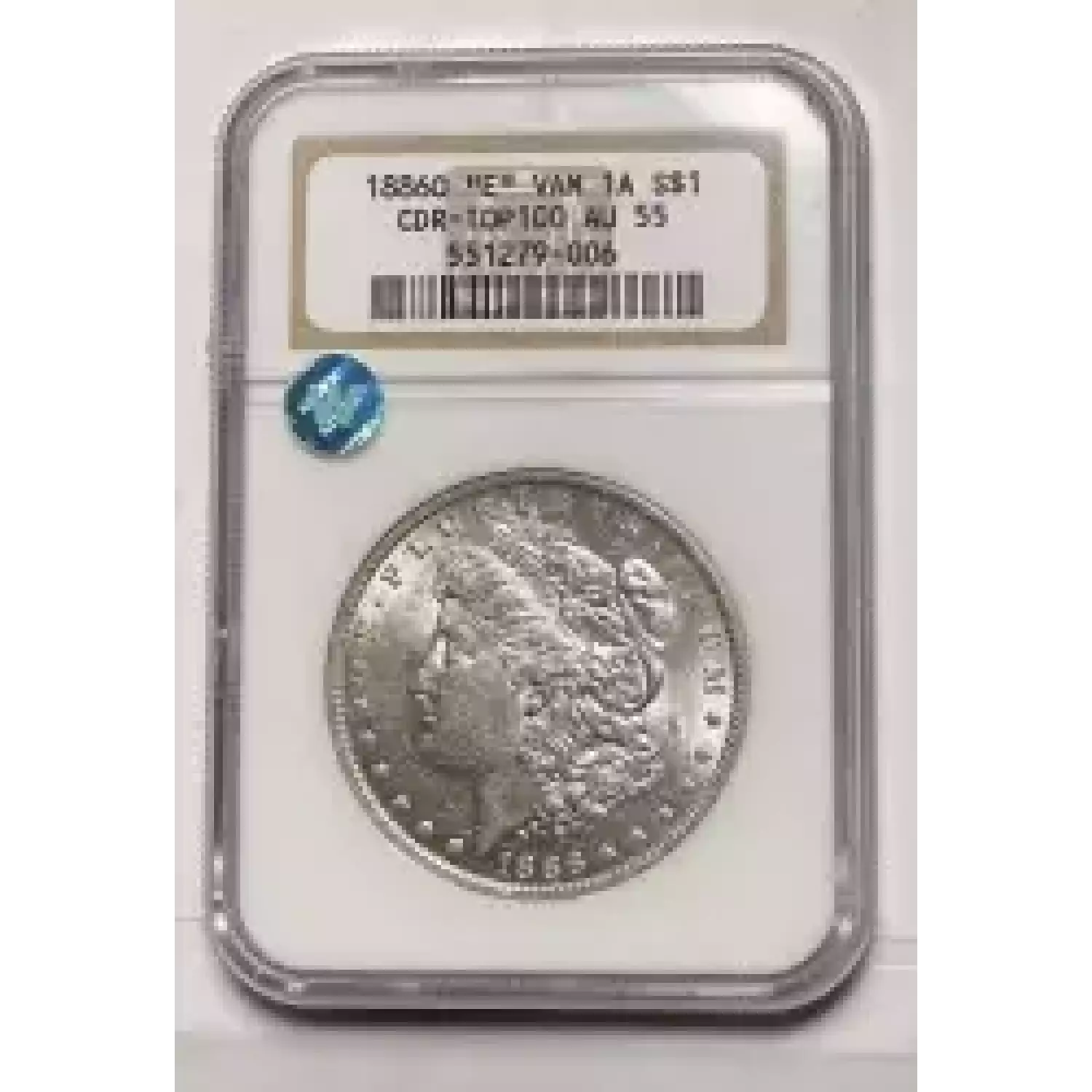 1886-O Morgan Silver Dollar NGC AU-55 O VAM-1A ""E"" CLASH Sight White - Bob Paul Rare Coins