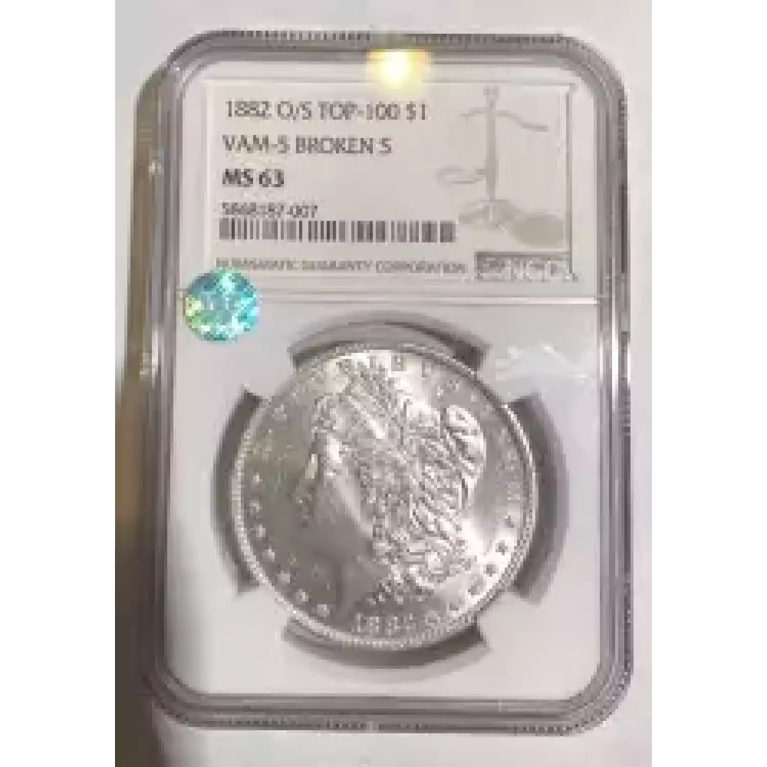 1882-O/S Morgan Silver Dollar NGC MS-63 O/S VAM-5 BROKEN S Sight White - Bob Paul Rare Coins