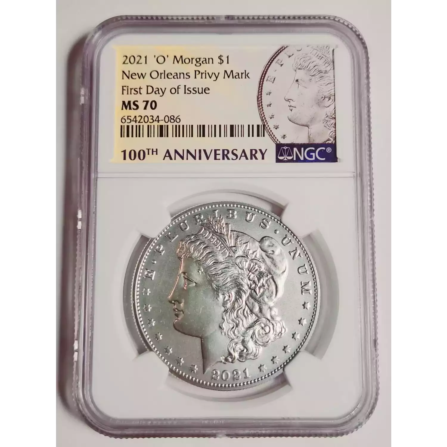 2021-O Morgan Silver Dollar NGC MS-70 1ST DAY OF ISSUE - 100TH ANNIV. - W/ OGP - Bob Paul Rare Coins