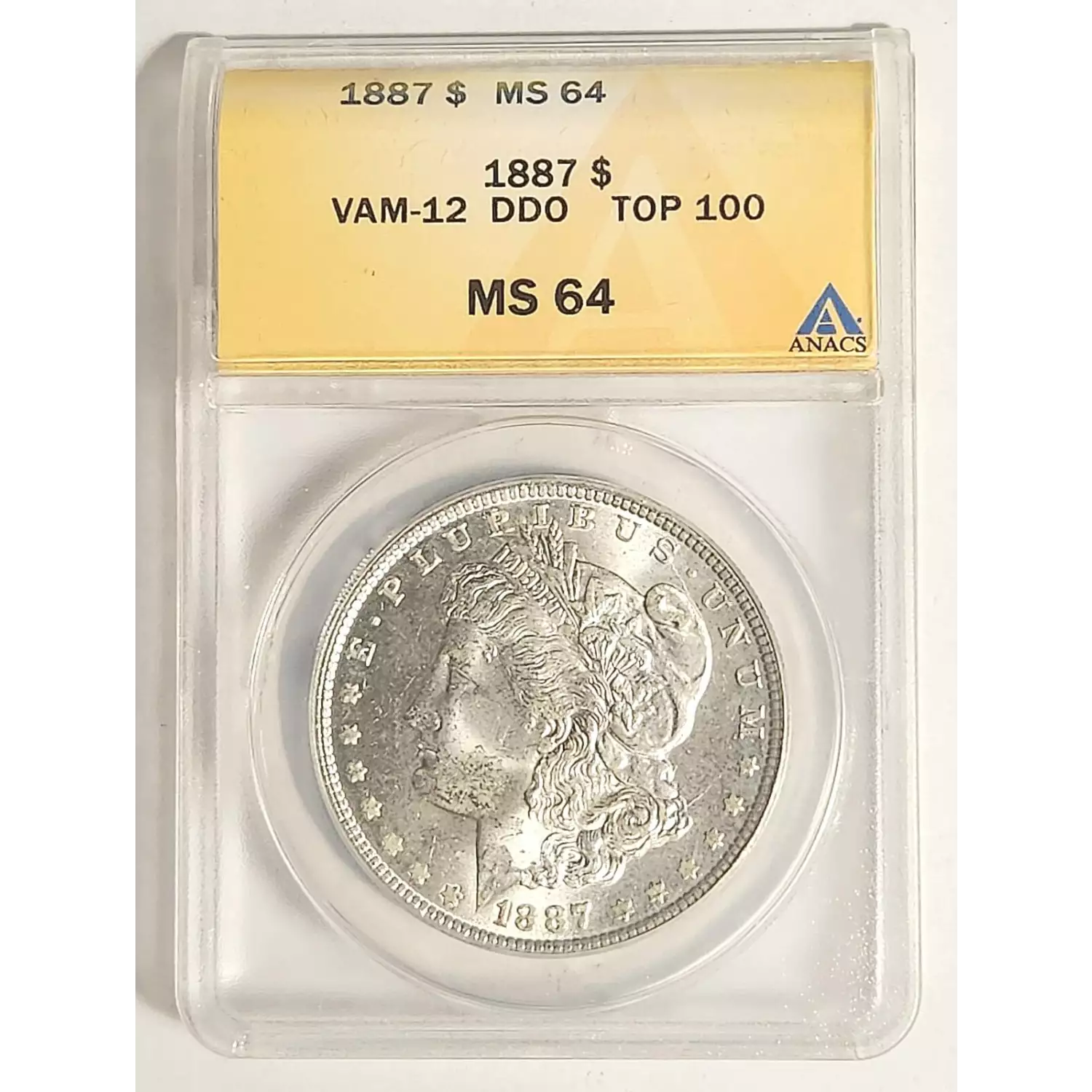 1887 Morgan Silver Dollar ANACS MS-64 VAM 12 - ALLIGATOR EYE - DDO ...