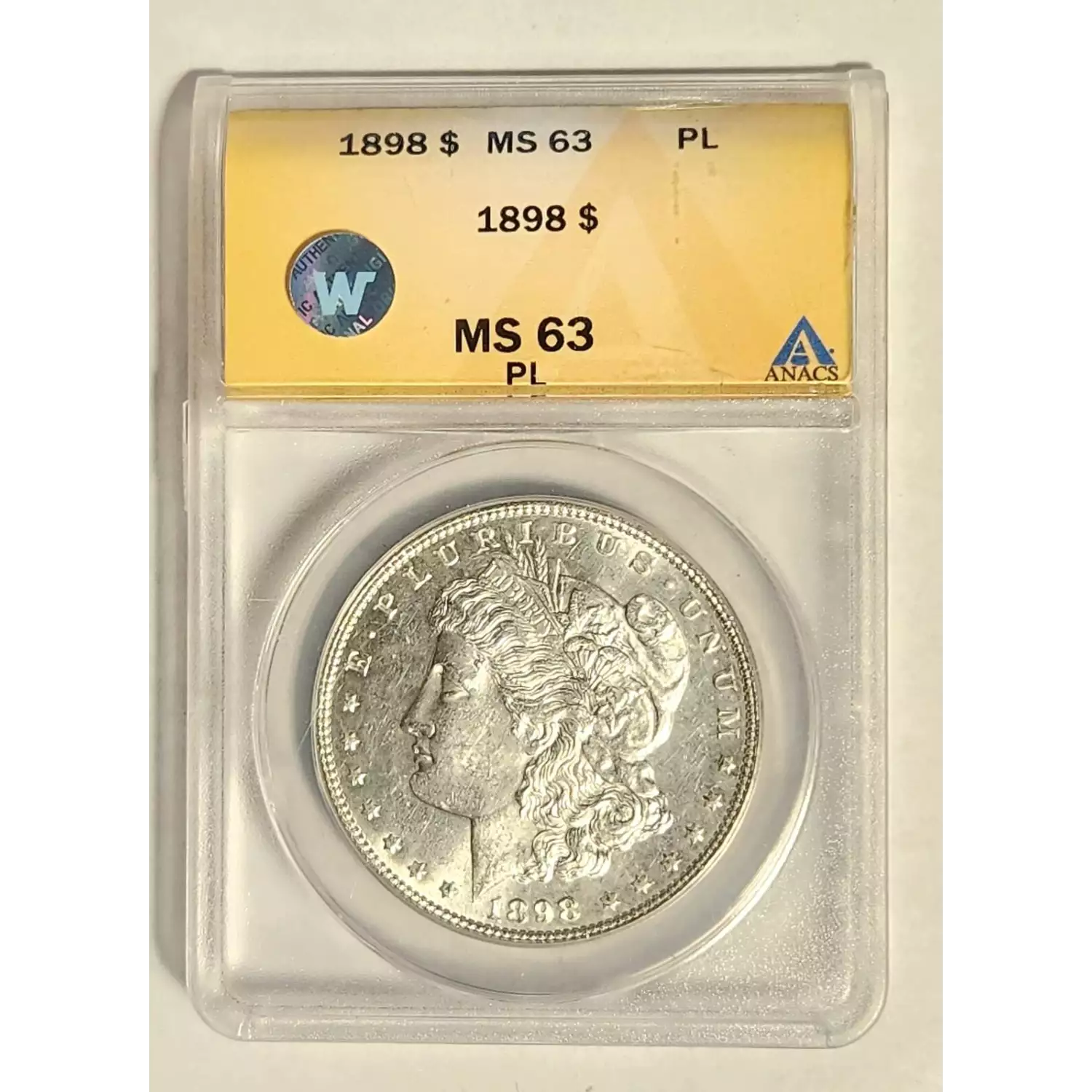 1898 Morgan Silver Dollar ANACS MS-63 PL Sight White - Bob Paul Rare Coins