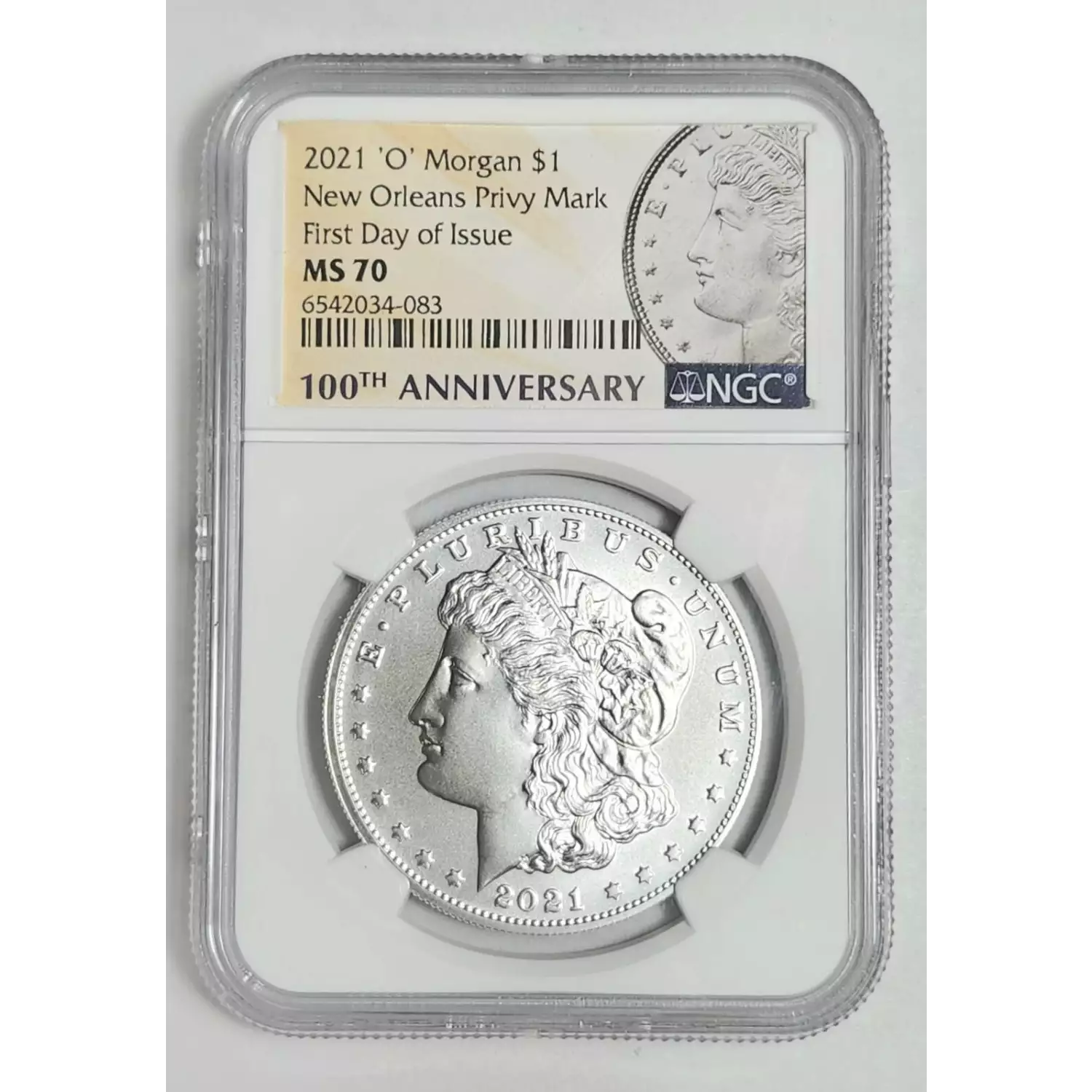 2021-O Morgan Silver Dollar NGC MS-70 - FIRST DAY OF ISSUE - 100TH ANNIV.- W OGP - Bob Paul Rare ...