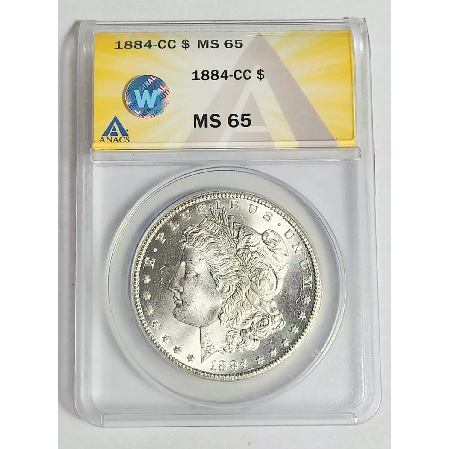 1884-CC Morgan Silver Dollar ANACS MS-65 - WOW+ Sight White - Bob Paul Rare Coins