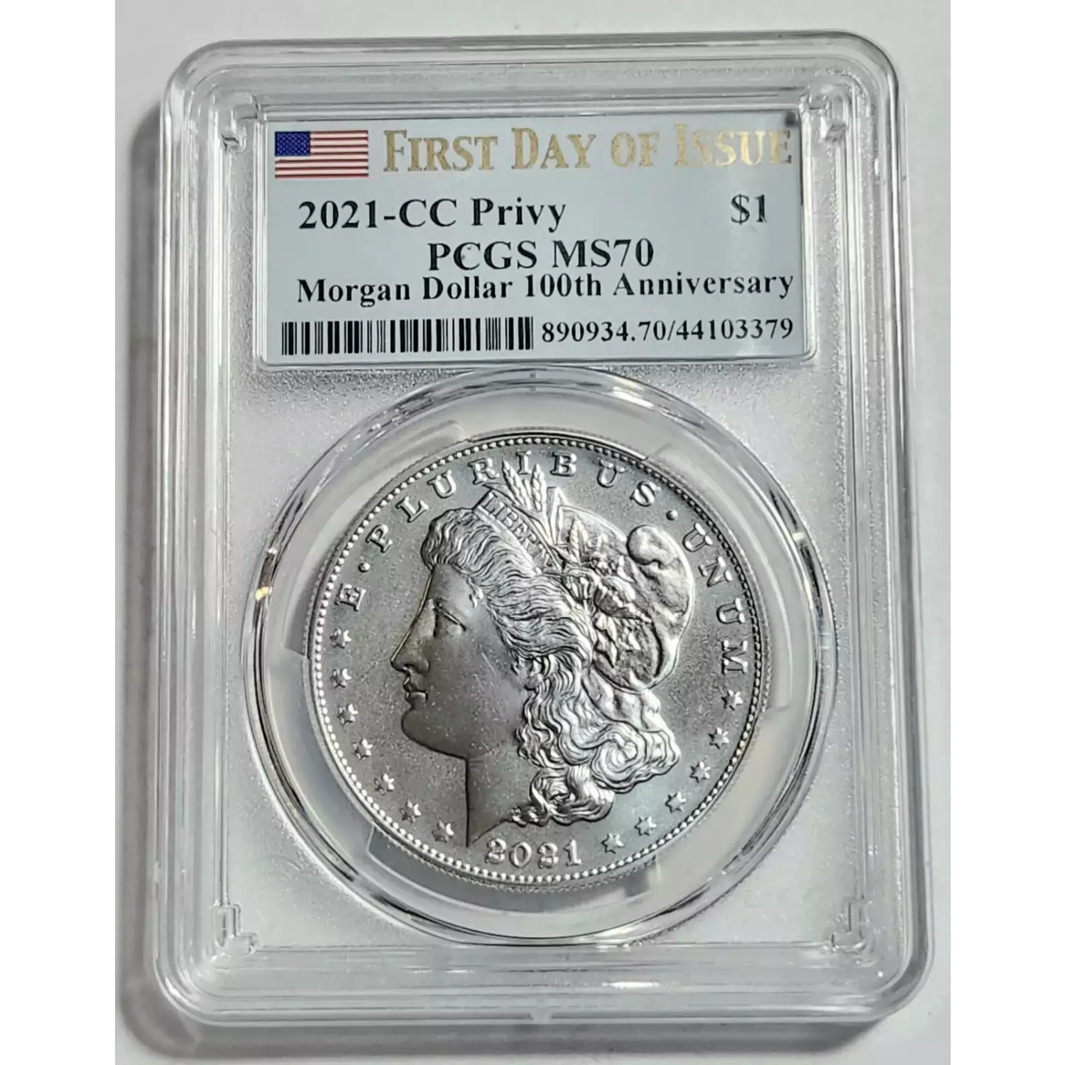 2021-CC Morgan Silver Dollar PCGS MS-70 - 100TH ANNIV - 1ST DAY OF ISSUE - WITH OGP - Bob Paul ...