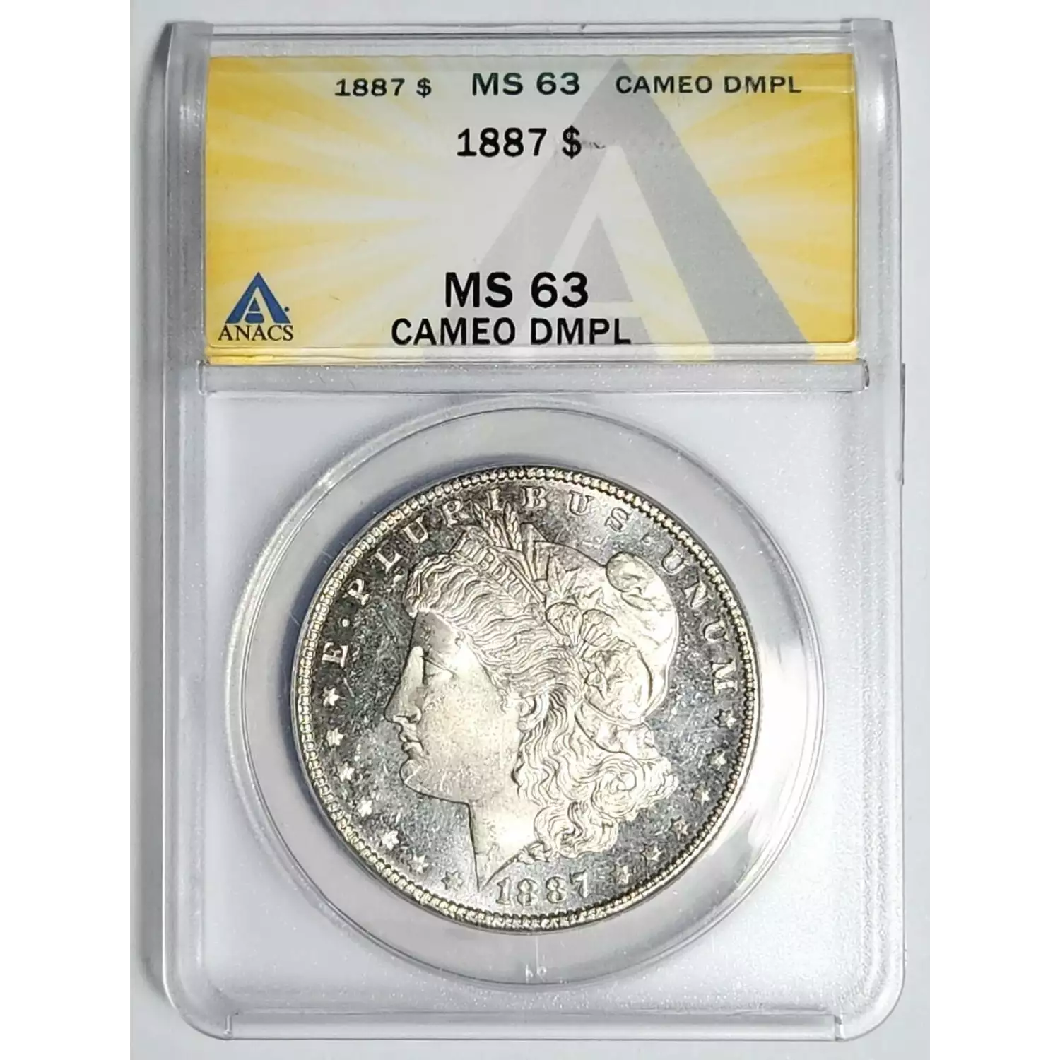 1887 Morgan Silver Dollar ANACS MS-63 CAMEO DMPL - Bob Paul Rare Coins