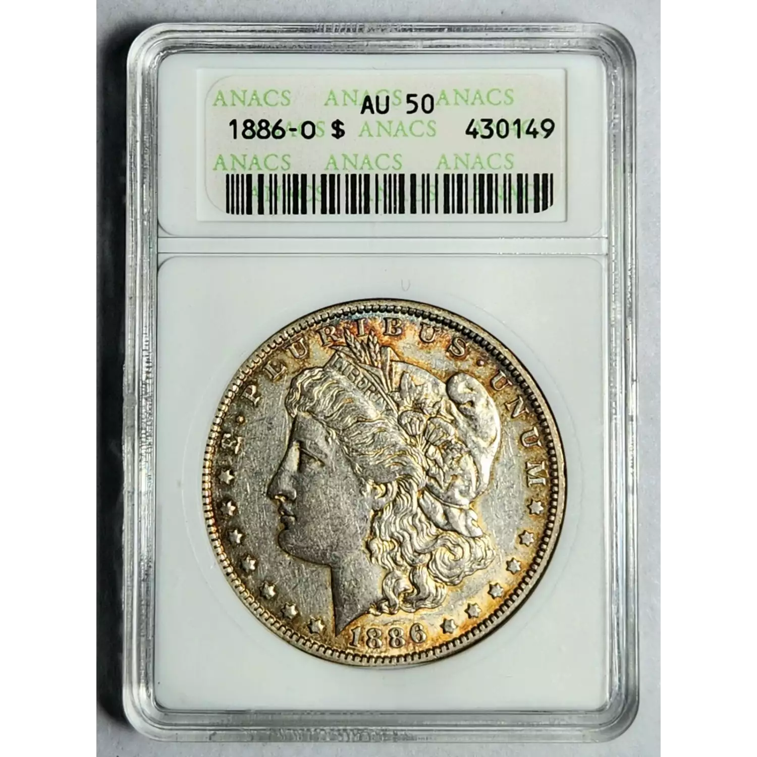 1886-O Morgan Silver Dollar ANACS AU-50 - OLD HOLDER - Bob Paul Rare Coins