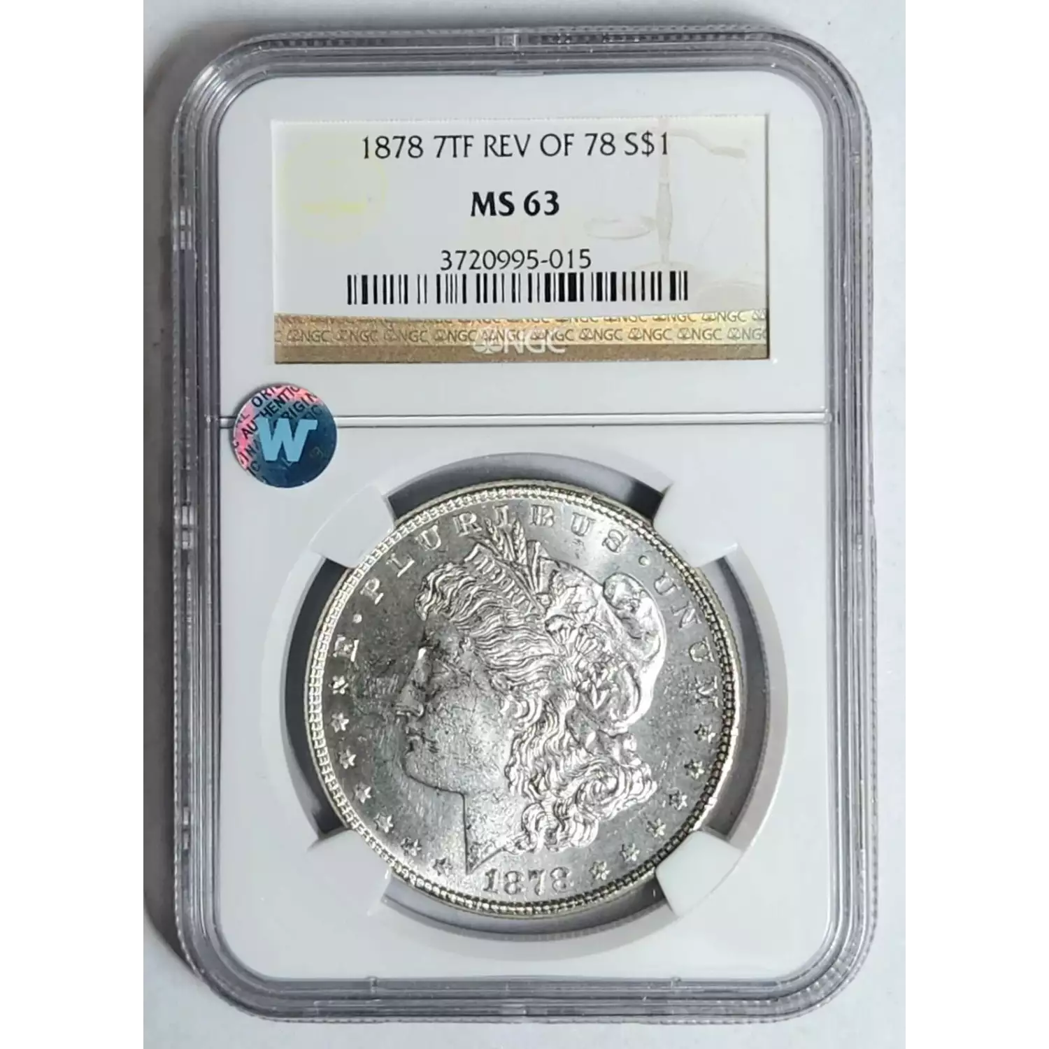 1878 Morgan Silver Dollar NGC MS-63 7TF - REV OF 78 - PQ Sight White - Bob Paul Rare Coins