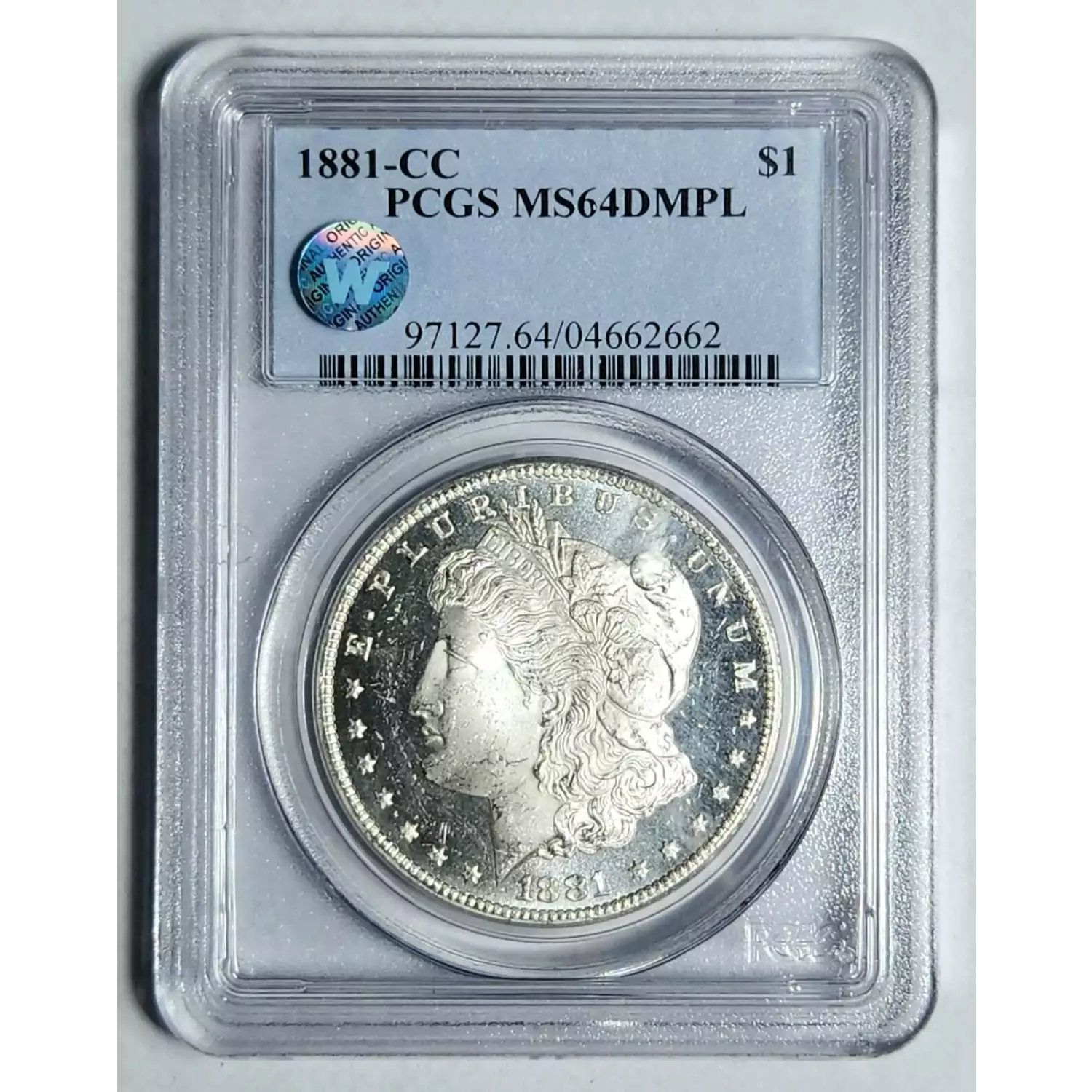 1881-CC Morgan Silver Dollar PCGS MS-64 DMPL - BLACK AND WHITE Sight White - Bob Paul Rare Coins