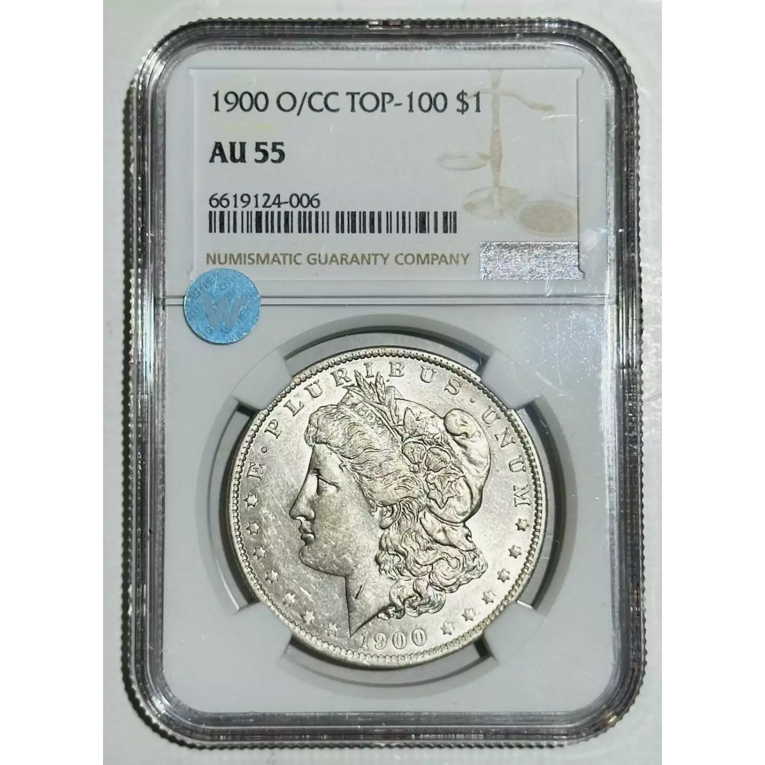 1900-O Morgan Silver Dollar NGC AU-55 O/CC Sight White - Bob Paul Rare Coins