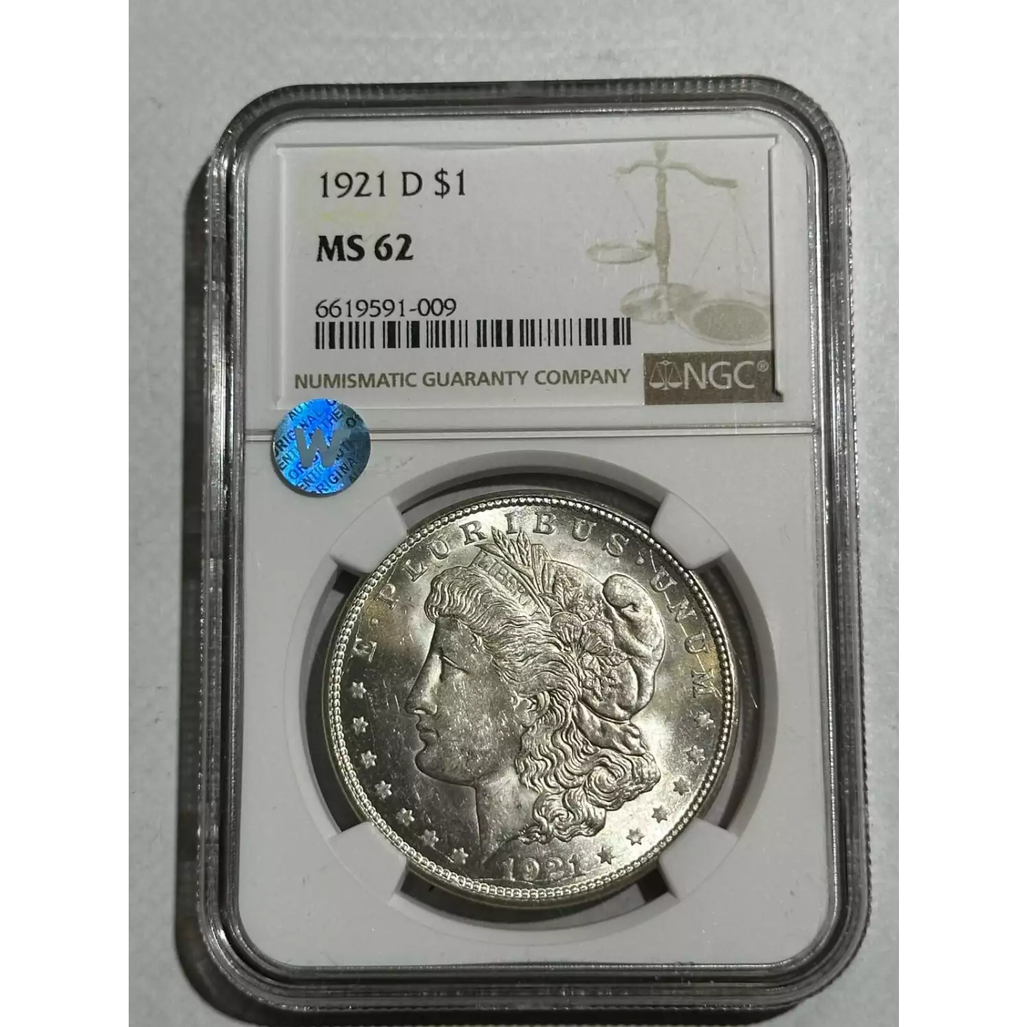 1921-D Morgan Silver Dollar NGC MS-62 Sight White - Bob Paul Rare Coins
