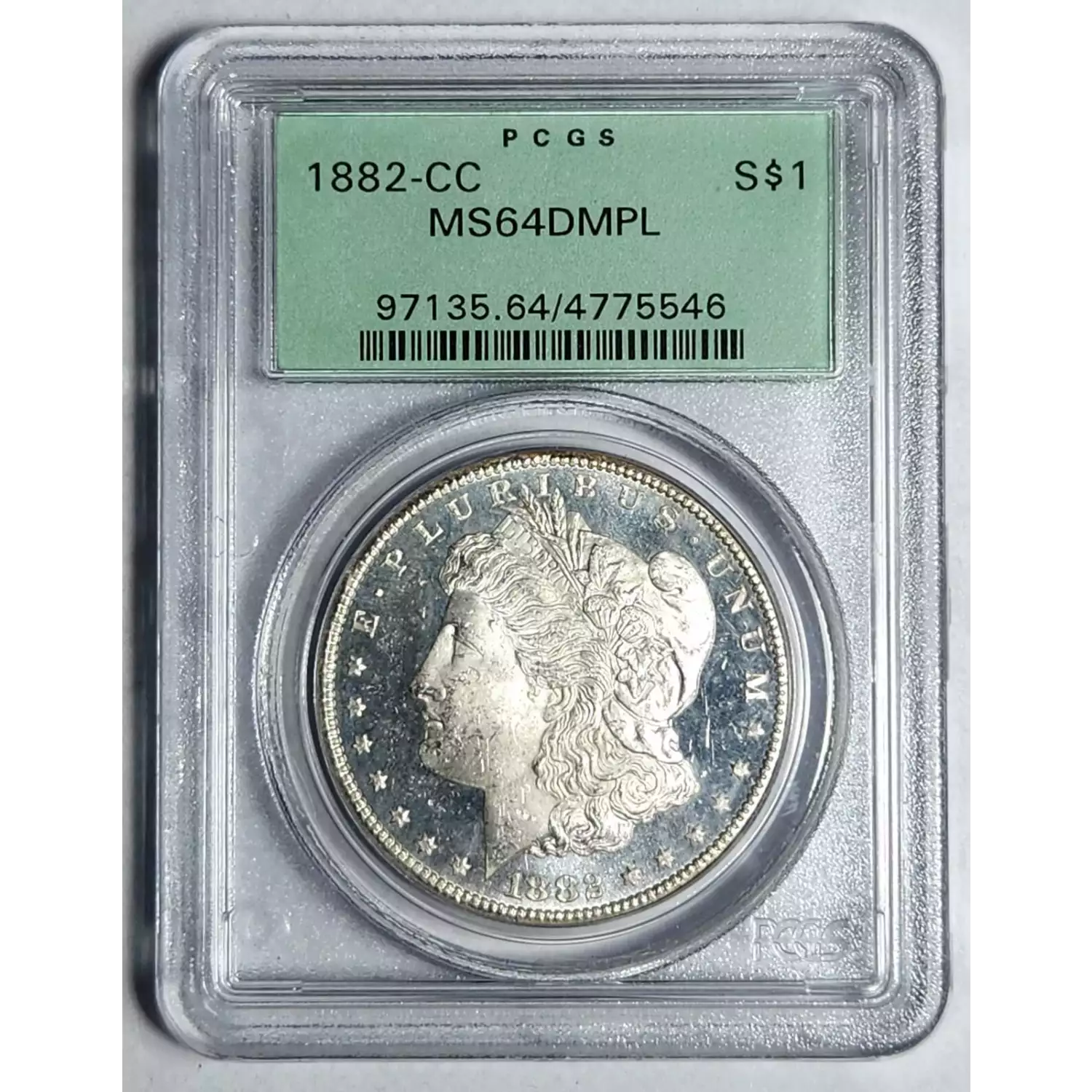 1882-CC Morgan Silver Dollar PCGS MS-64 DMPL - CAC - OLD GREEN HOLDER - OGH CAC - Bob Paul Rare ...