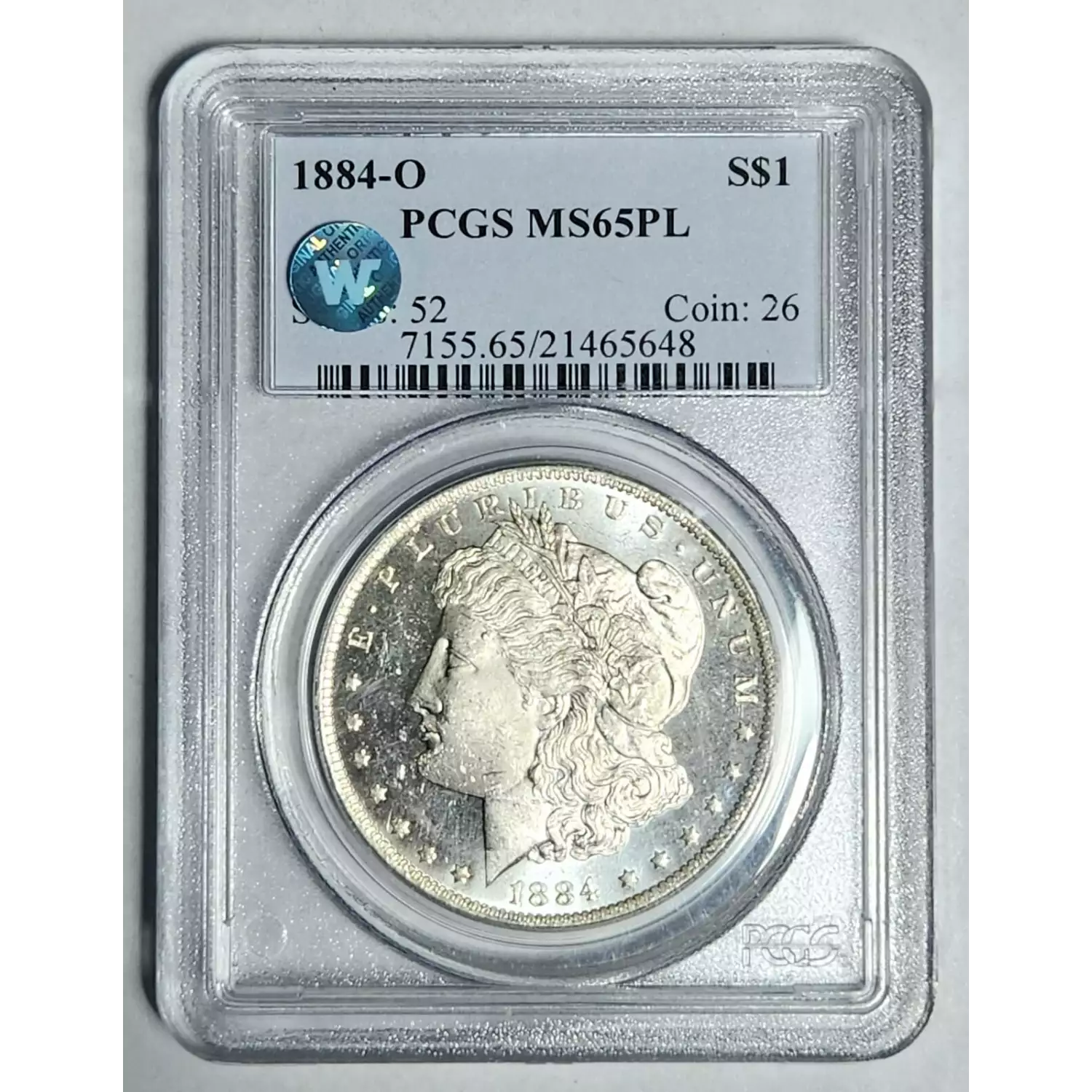1884-O Morgan Silver Dollar PCGS MS-65 PL - CAMEO + Sight White - Bob Paul Rare Coins