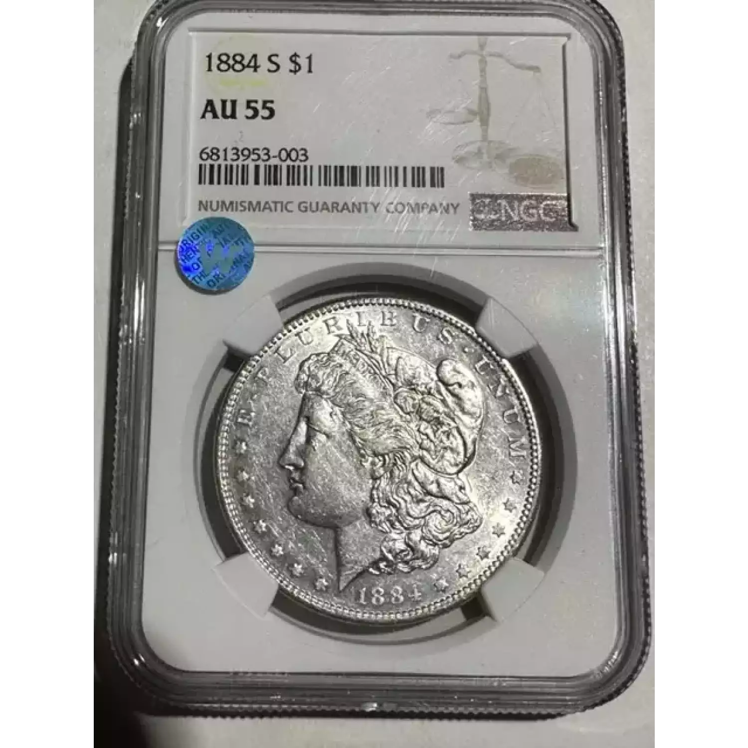 1884-S Morgan Silver Dollar NGC AU-55 Sight White - Bob Paul Rare Coins