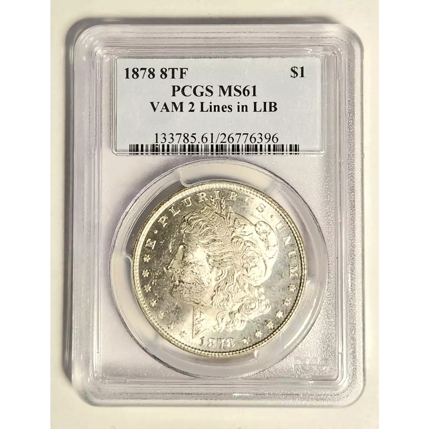 1878 8TF Morgan Silver Dollar PCGS MS-61 VAM 2 - LINES IN LIB - Bob Paul Rare Coins