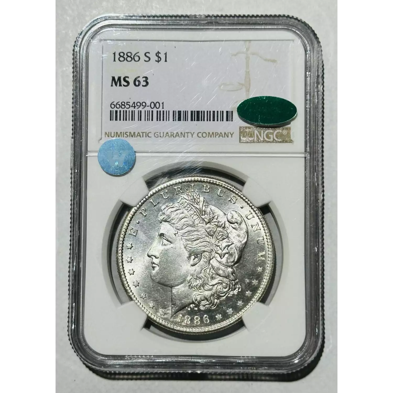 1886-S Morgan Silver Dollar NGC MS-63 CAC, Sight White - Bob Paul Rare ...