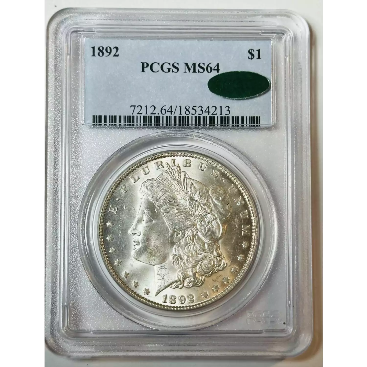 1892 Morgan Silver Dollar PCGS MS-64 CAC - Bob Paul Rare Coins
