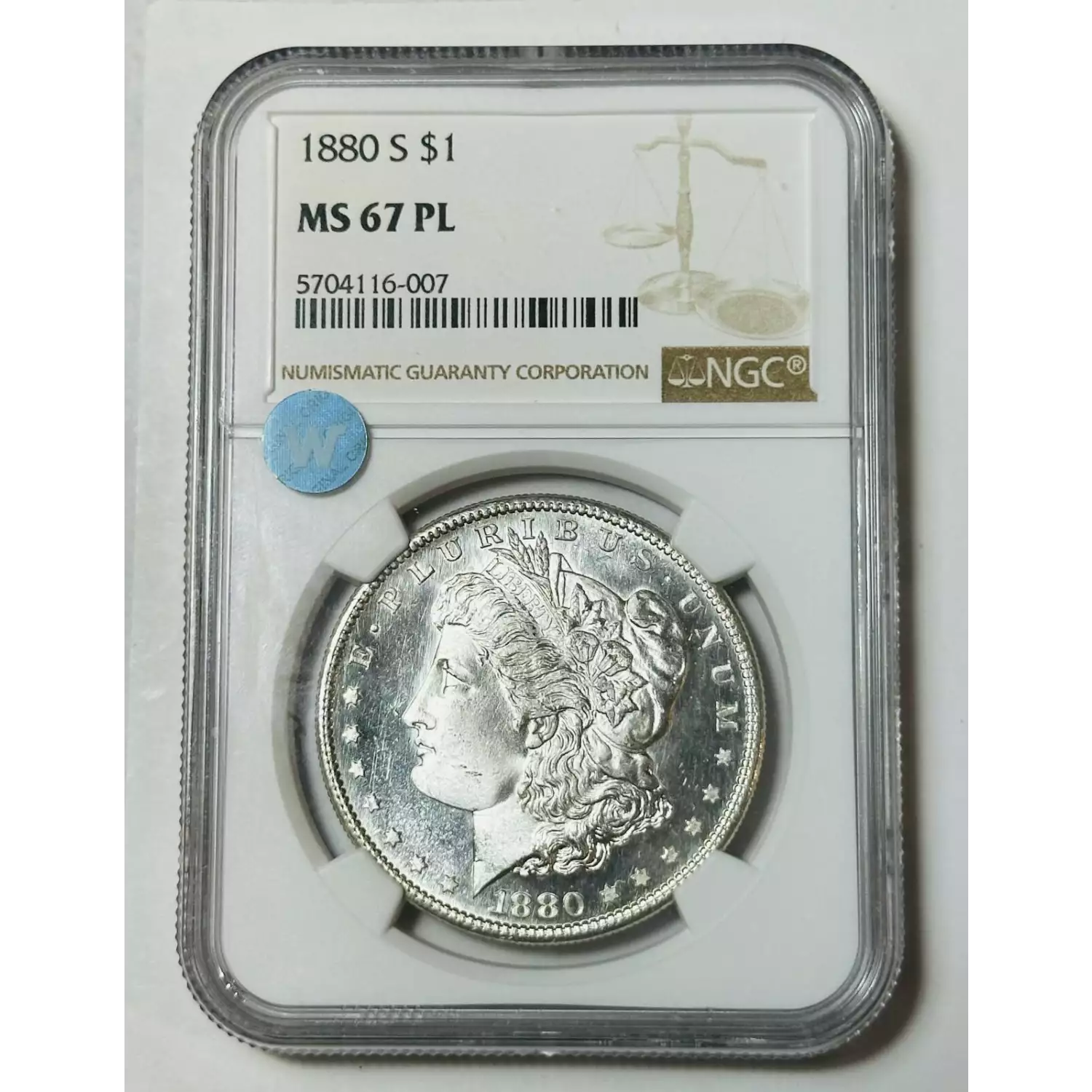 1880-S Morgan Silver Dollar NGC MS-67 PL Sight White - Bob Paul Rare Coins