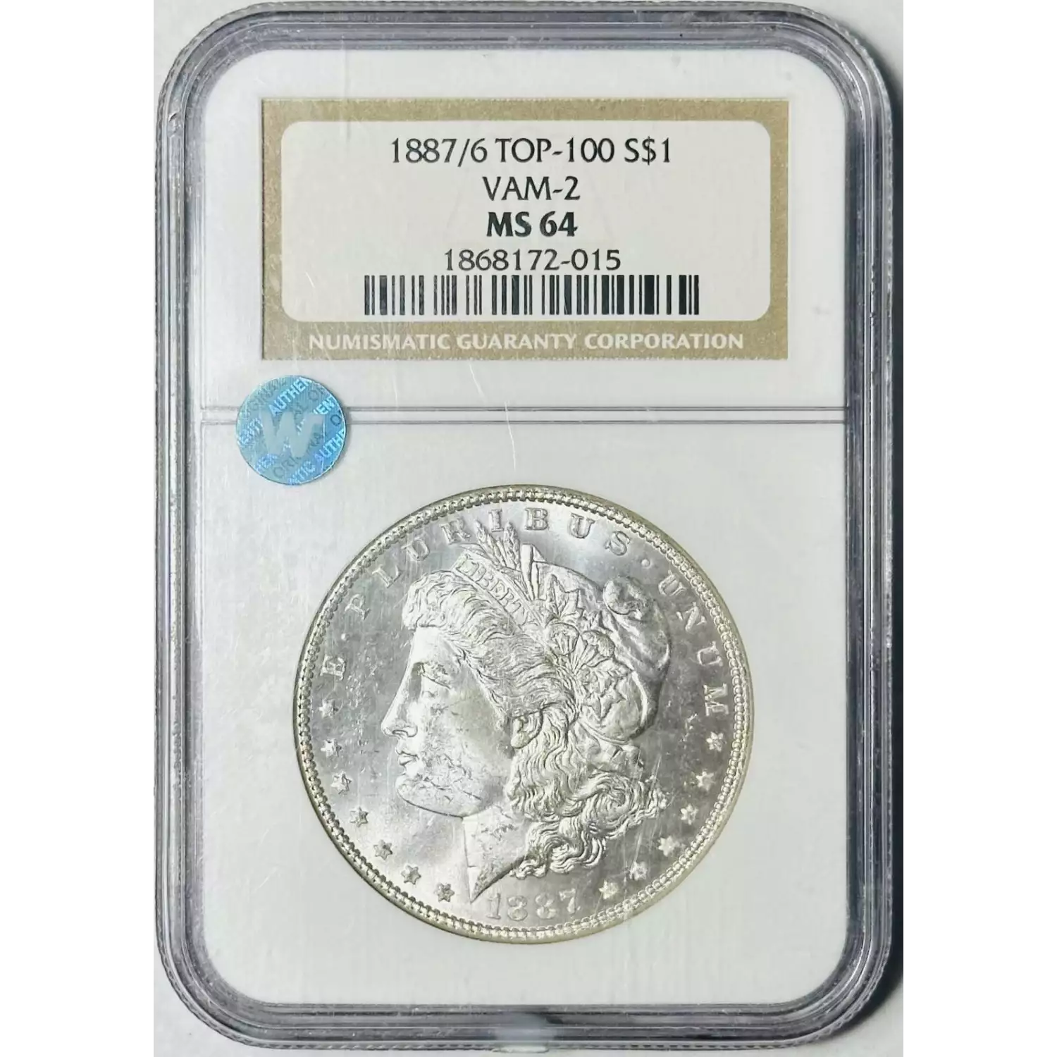1887/6 Morgan Silver Dollar NGC MS-64 /6 VAM-2 Sight White - Bob Paul Rare Coins