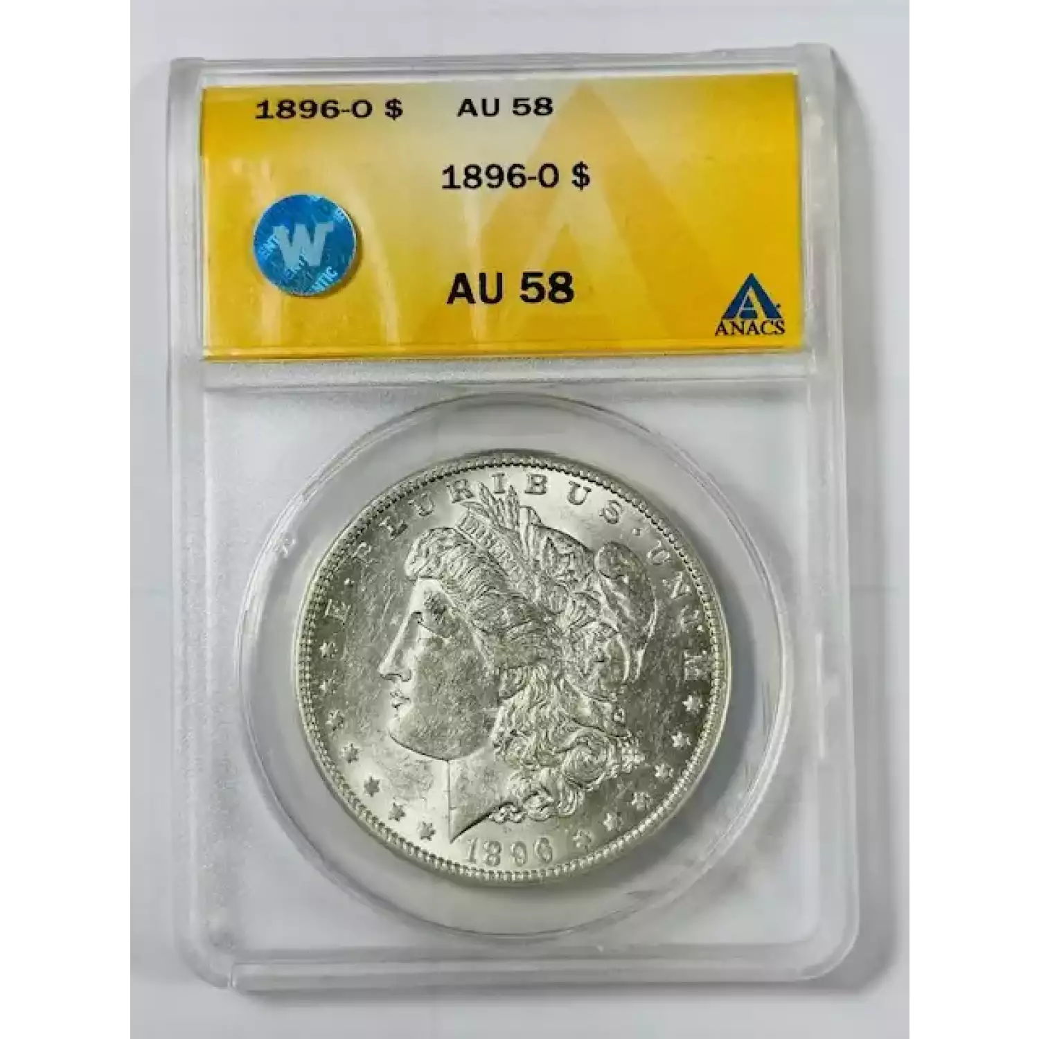 1896-O Morgan Silver Dollar ANACS AU-58 Sight White - Bob Paul Rare Coins