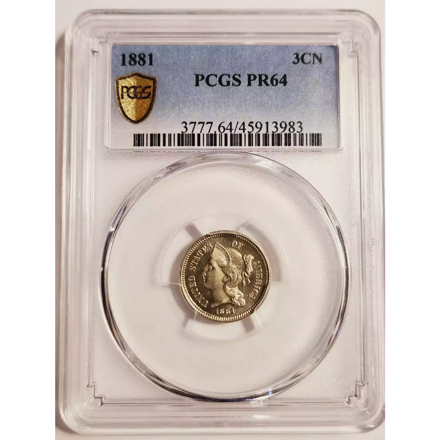 1881 Three Cent Pieces (Nickel) PCGS PR-64 - Bob Paul Rare Coins