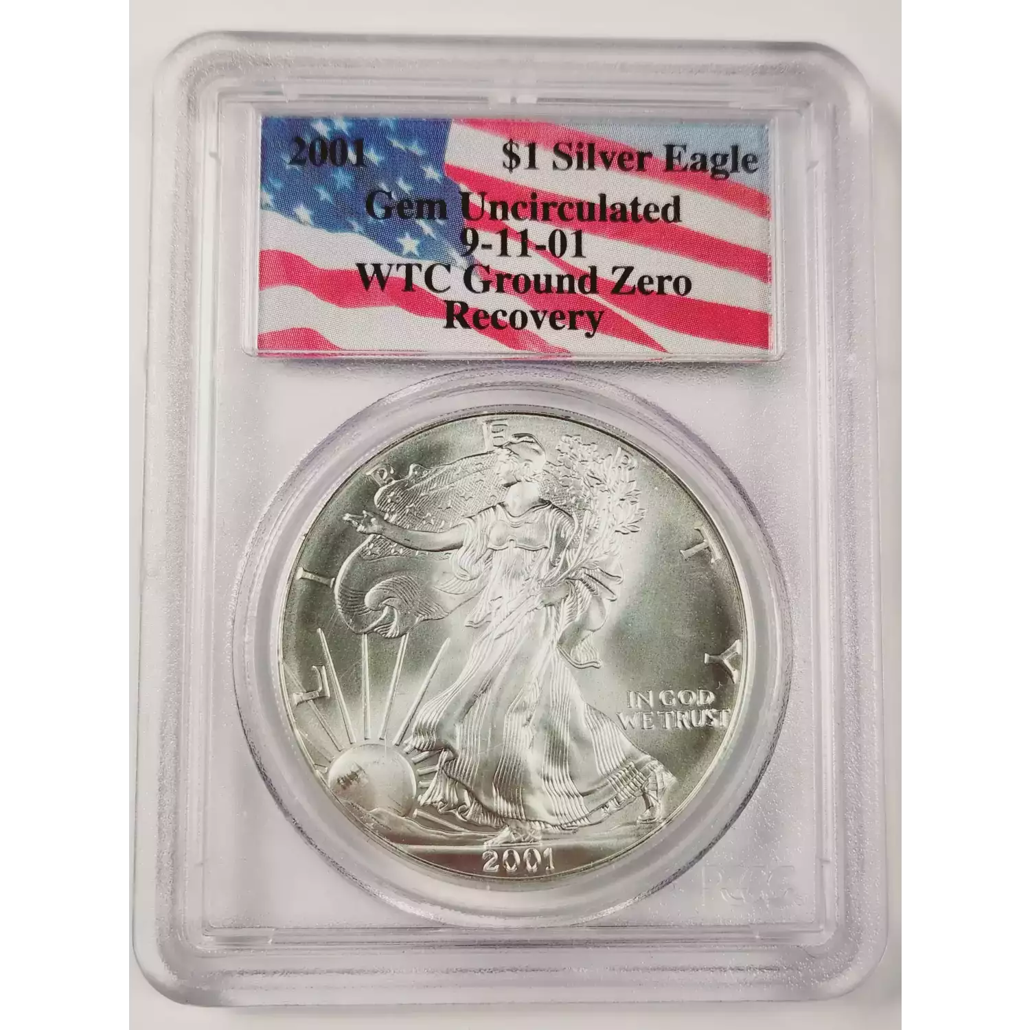 2001 Silver Eagles PCGS . GEM UNCIRCULATED 9/11/01 WTC GROUND ZERO ...