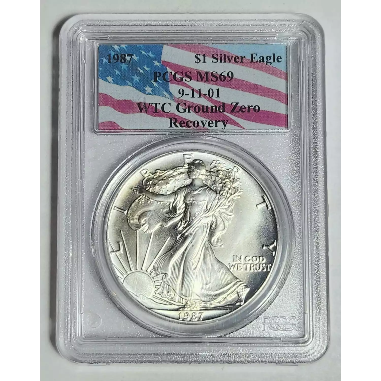 1987 Silver Eagles PCGS - 9/11/01 - WTC GROUND ZERO REVOCERY - Bob Paul ...