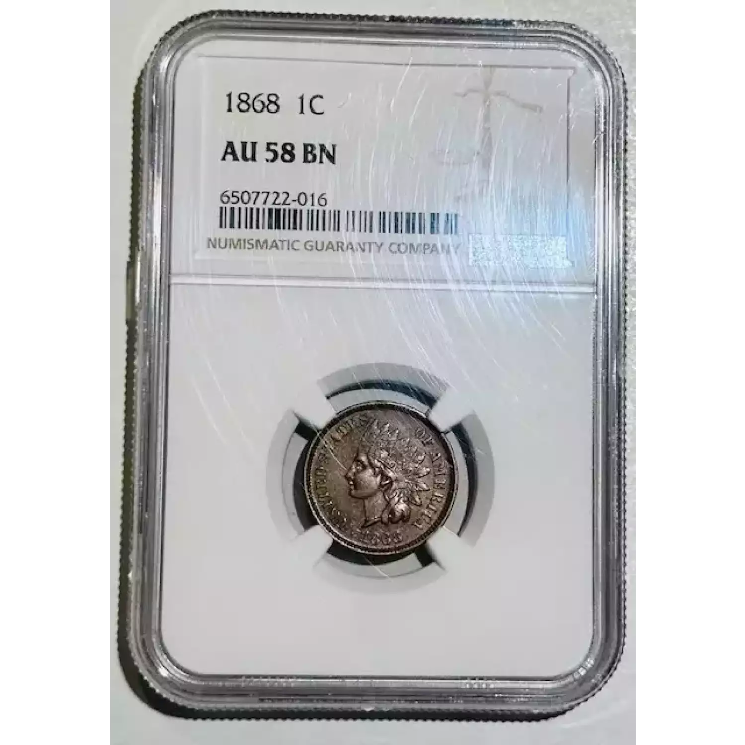 1868 Small Cents Indian Head NGC AU-58 BN - Bob Paul Rare Coins