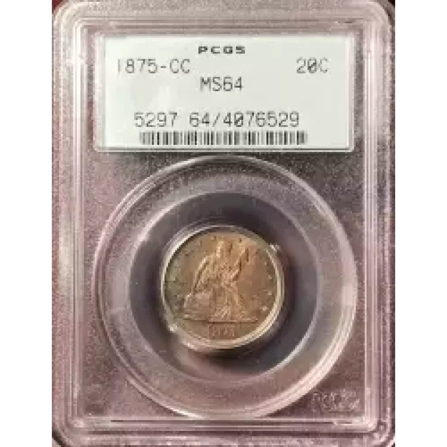1875-CC Seated Liberty Twenty Cents PCGS MS-64 - Bob Paul Rare Coins