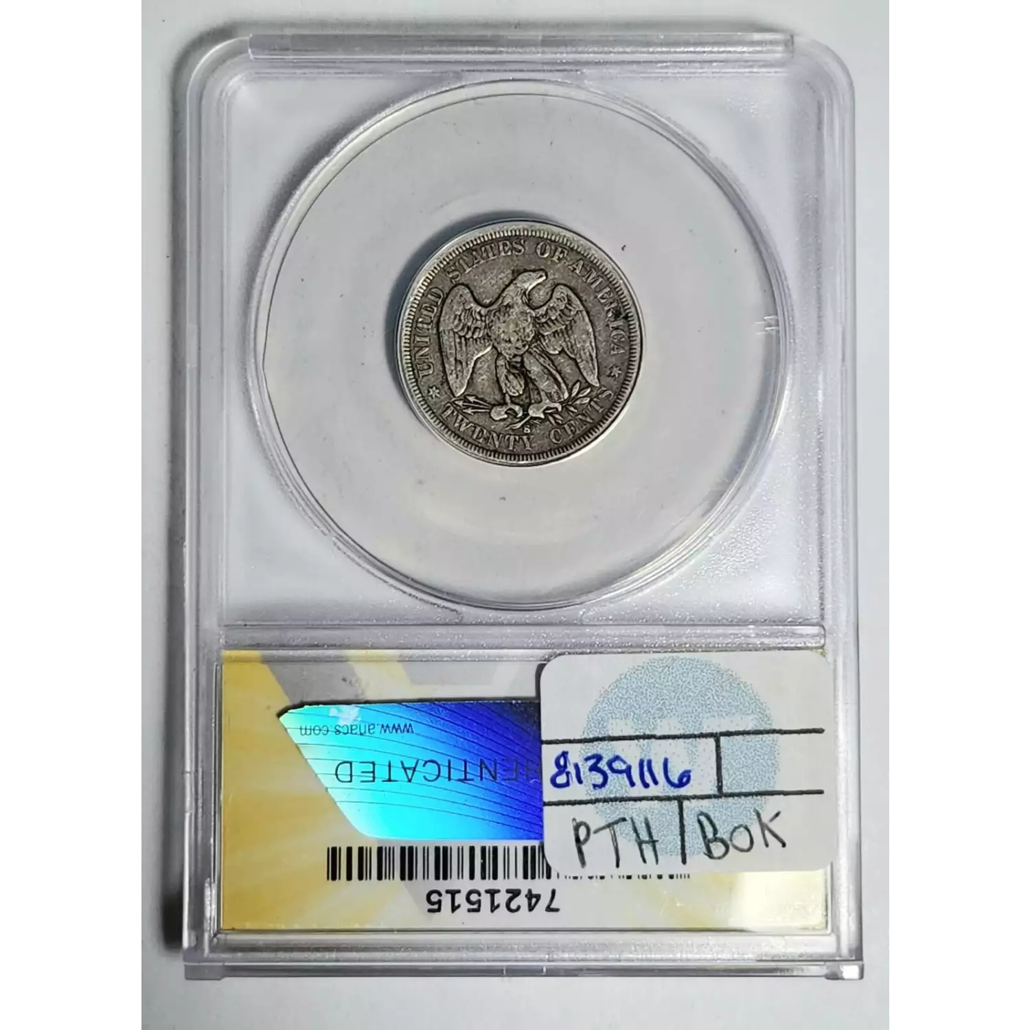 1875-S/S Seated Liberty Twenty Cents ANACS VG-10 - Bob Paul Rare Coins