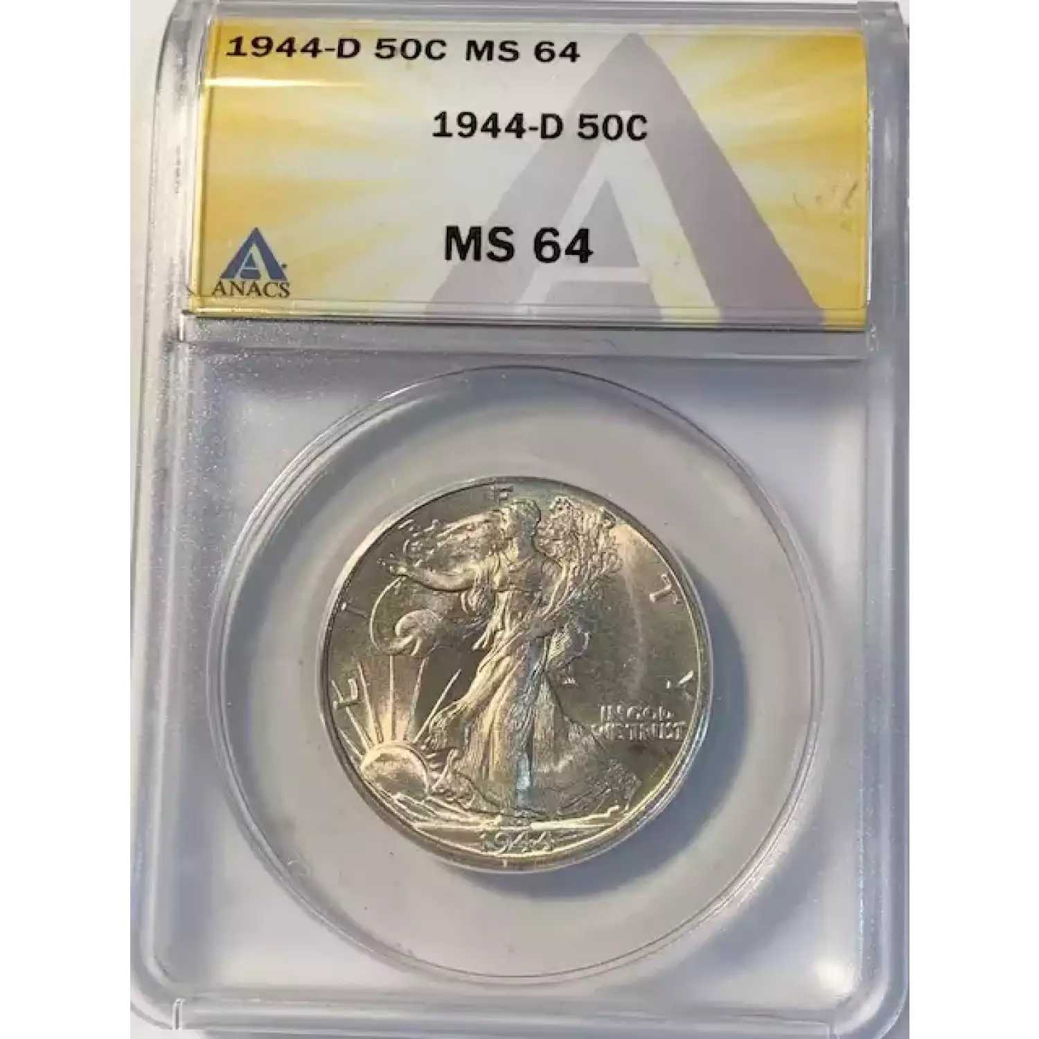 1944-D Walking Liberty Half Dollar ANACS MS-64 - Bob Paul Rare Coins