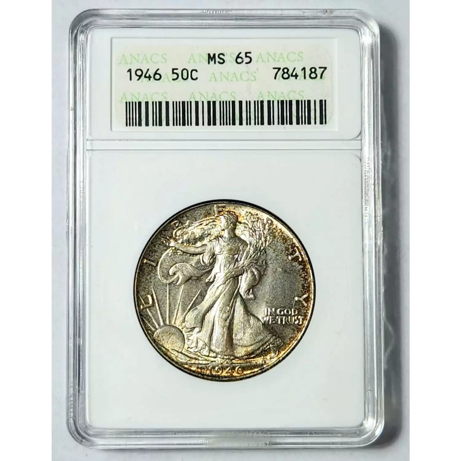1946 Walking Liberty Half Dollar ANACS MS-65 - ORIGINAL - OLD HOLDER - Bob Paul Rare Coins
