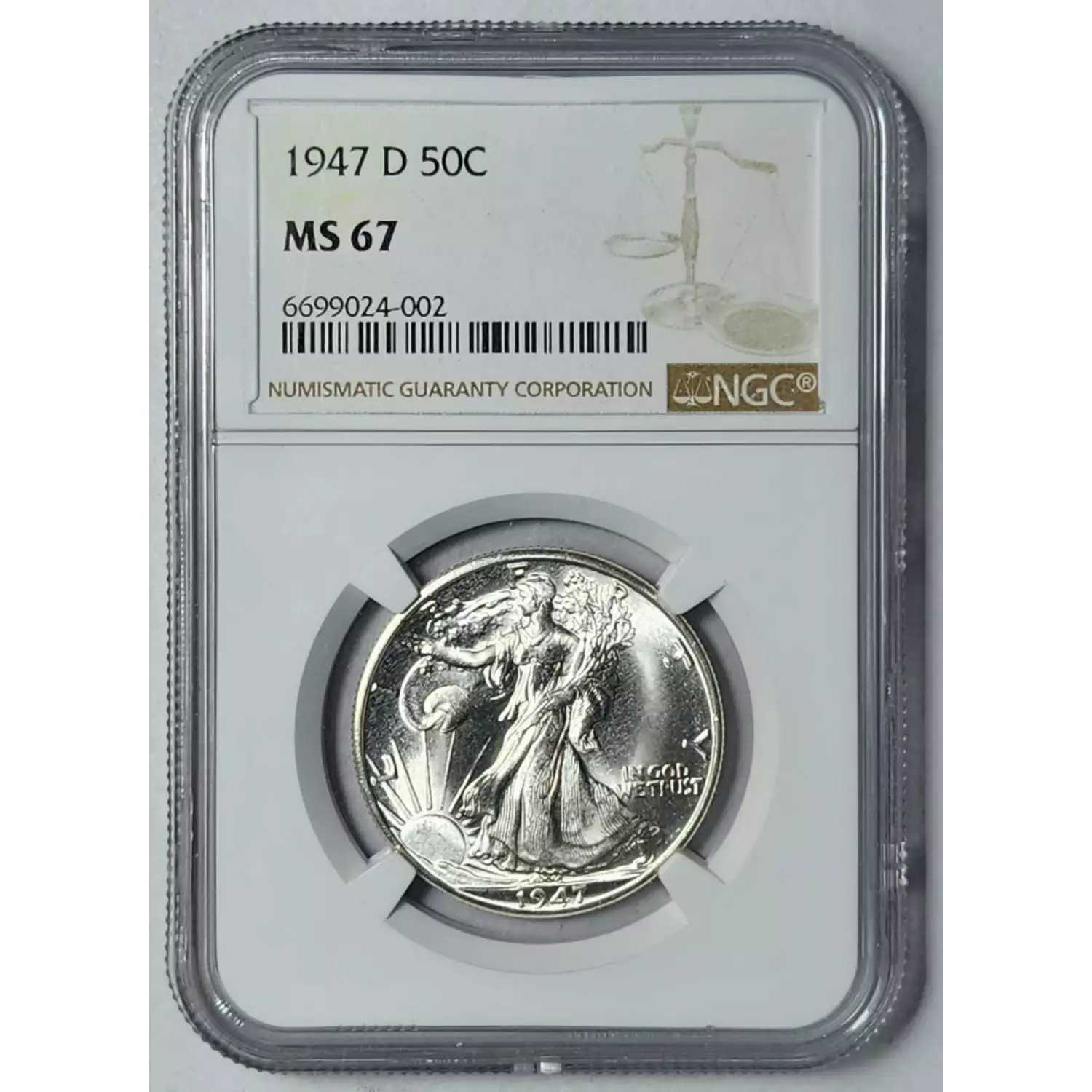1947-D Walking Liberty Half Dollar NGC MS-67 - Bob Paul Rare Coins