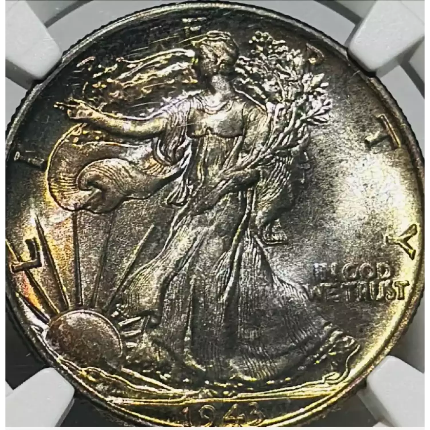 1943 Walking Liberty Half Dollar NGC MS-67 Amazing Toning! - Bob Paul Rare Coins